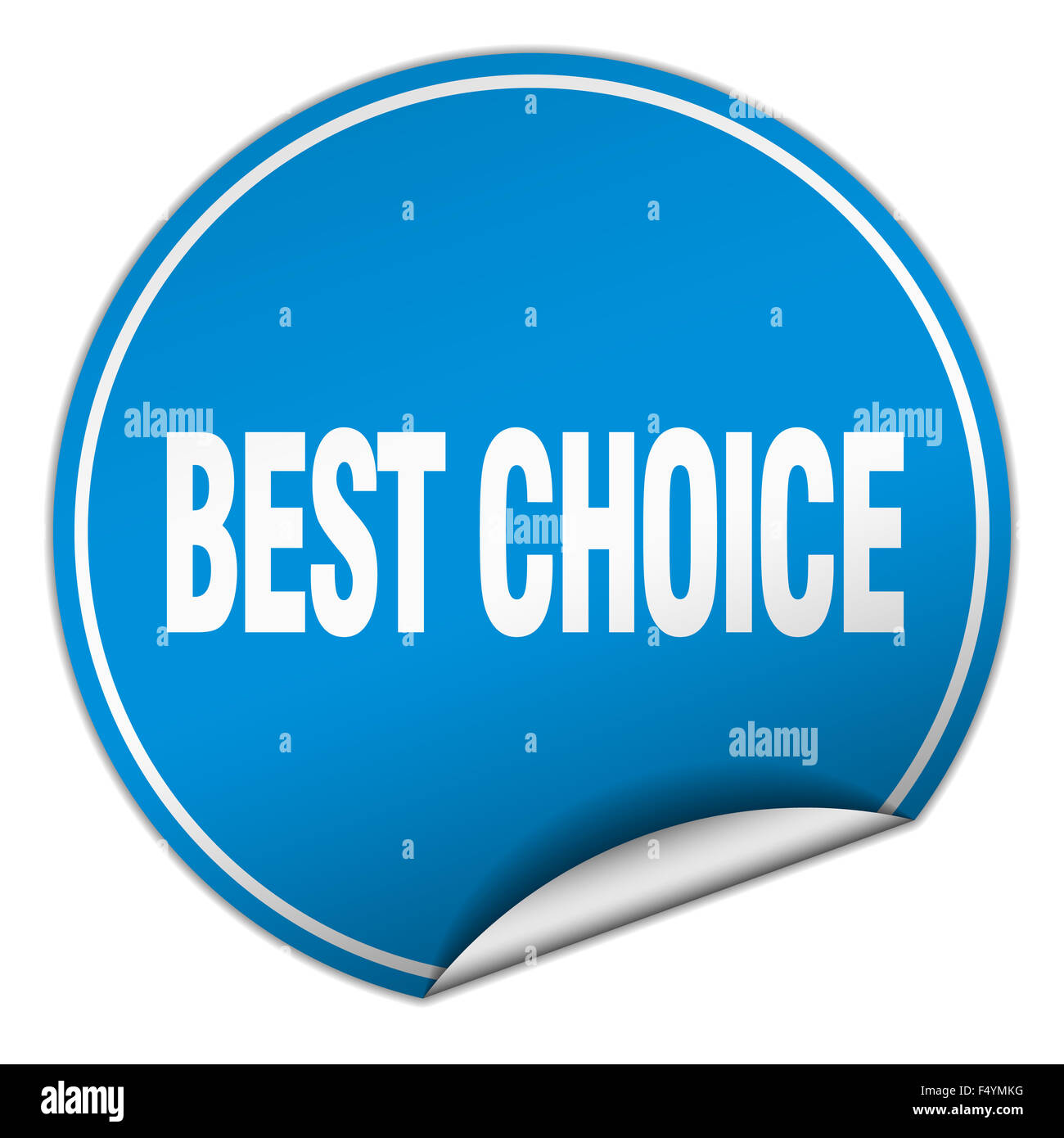 best choice round blue sticker isolated on white Stock Photo - Alamy