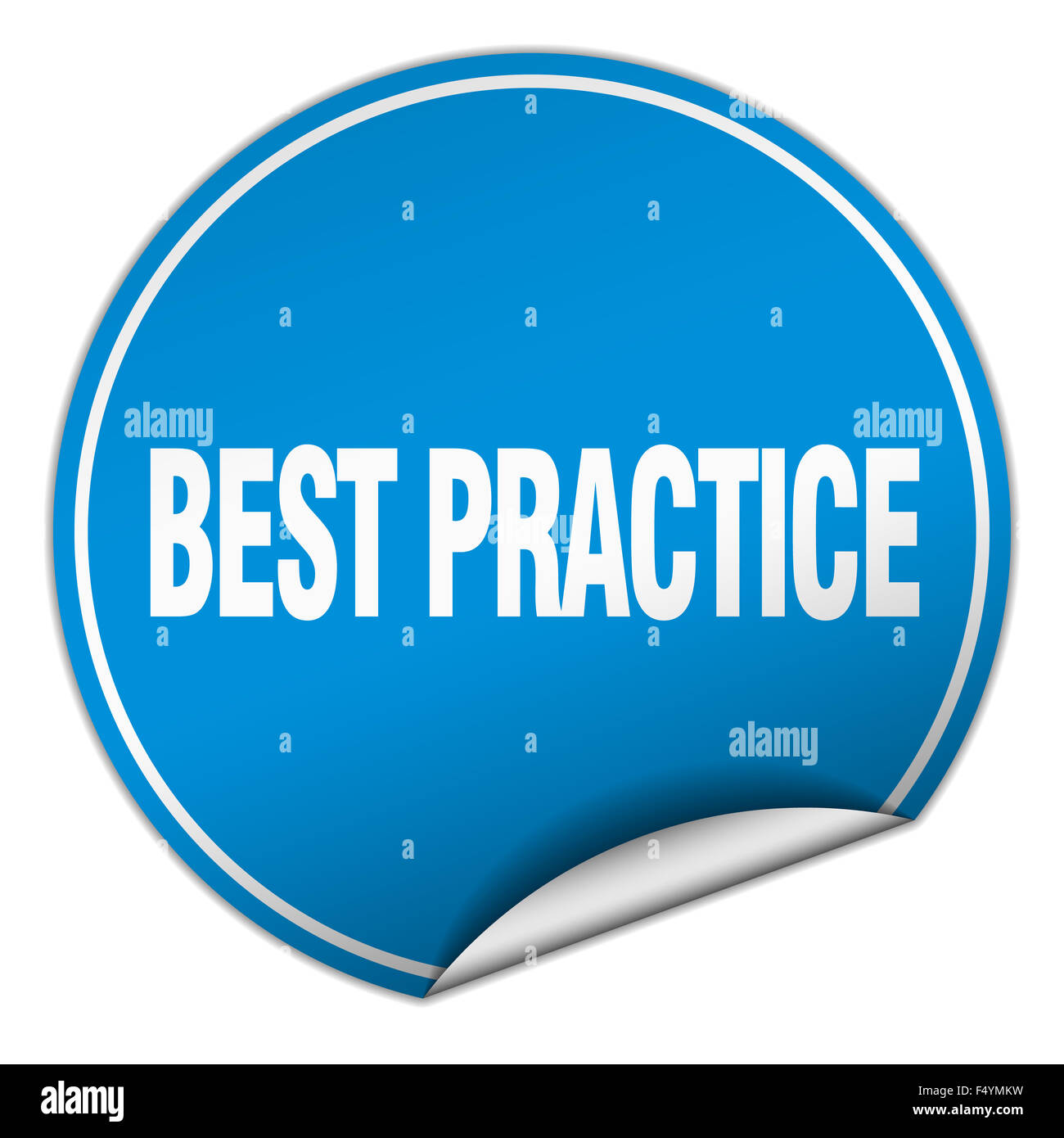 best practice round blue sticker isolated on white Stock Photo - Alamy