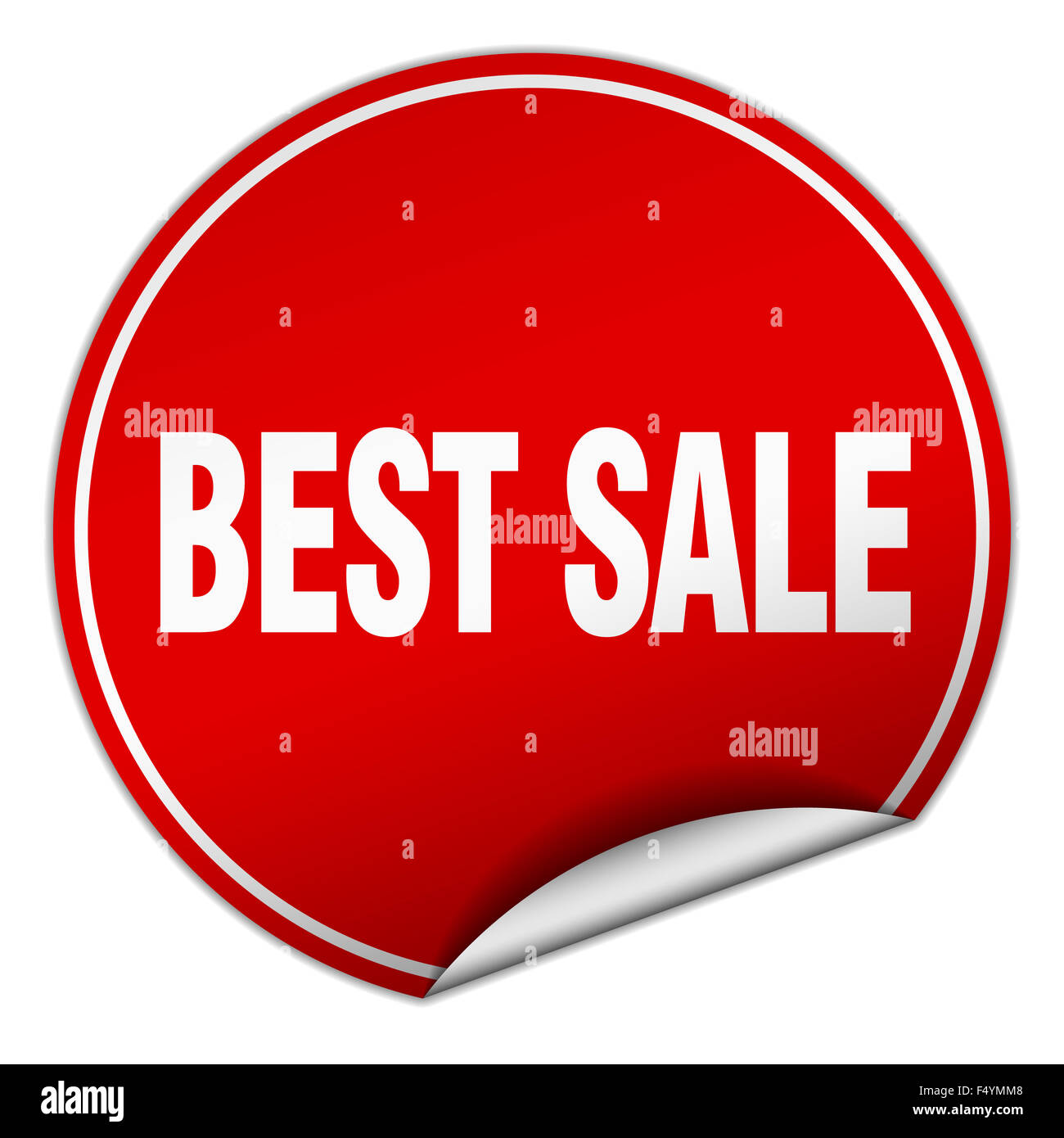 best sale round red sticker isolated on white Stock Photo - Alamy