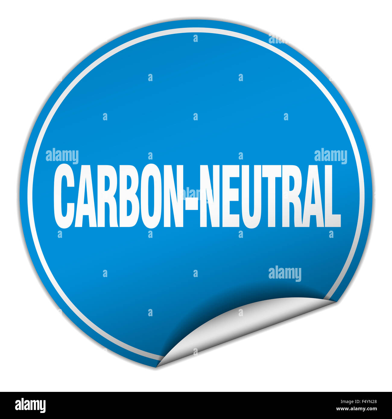 carbon-neutral round blue sticker isolated on white Stock Photo - Alamy