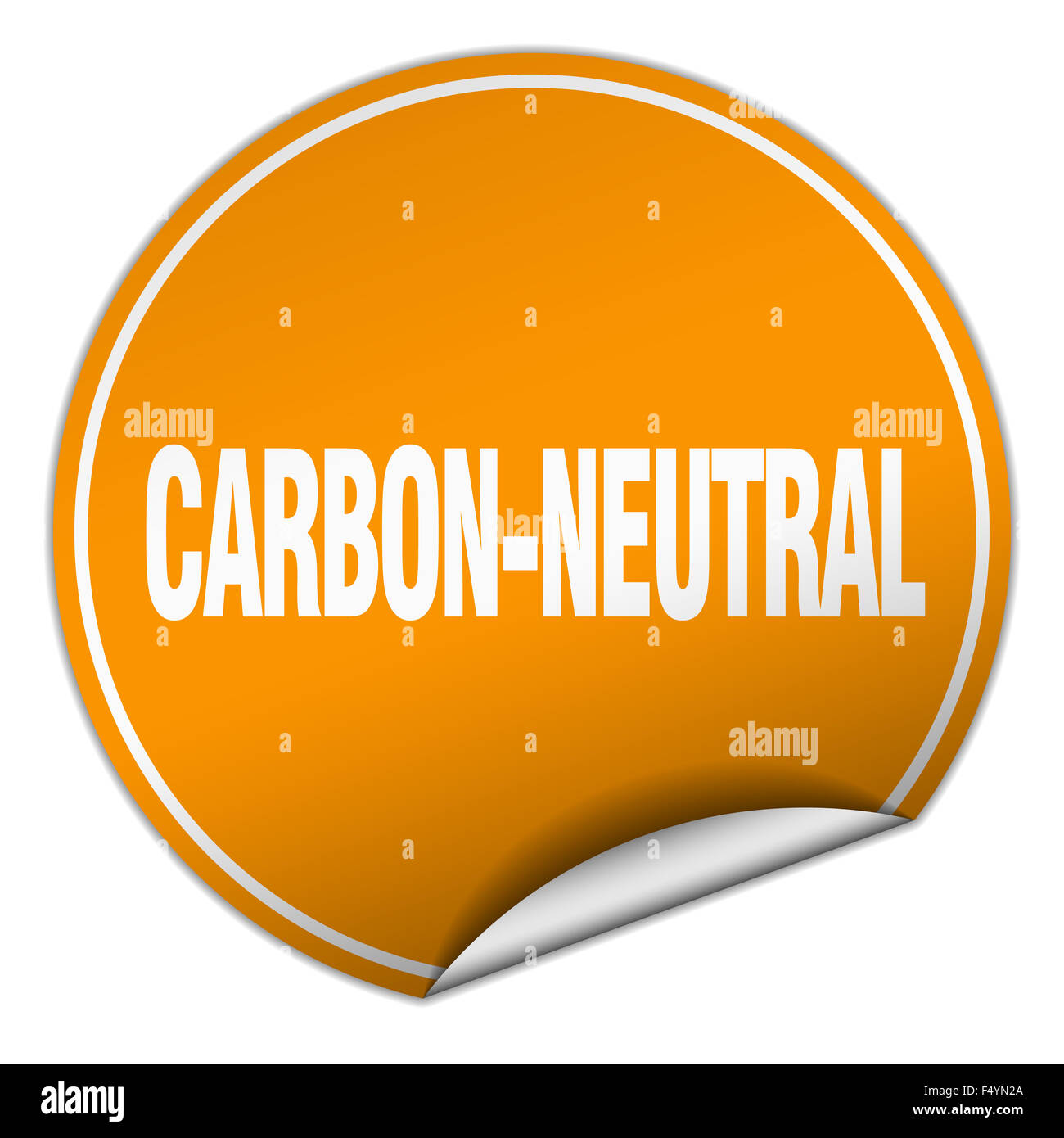 carbon-neutral round orange sticker isolated on white Stock Photo - Alamy