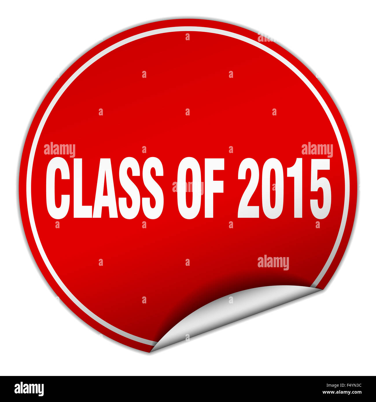 class of 2015 round red sticker isolated on white Stock Photo - Alamy