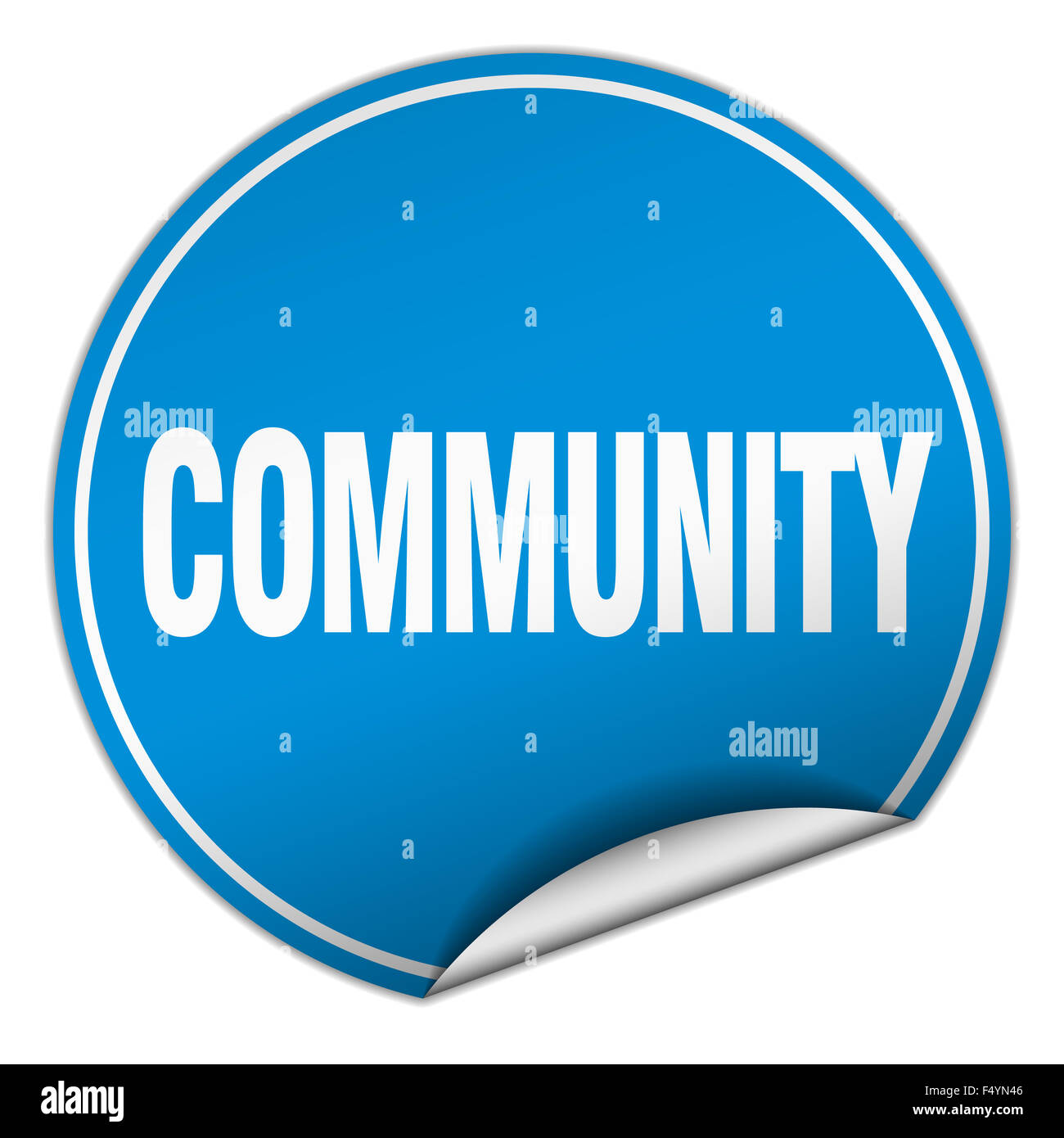 community round blue sticker isolated on white Stock Photo - Alamy