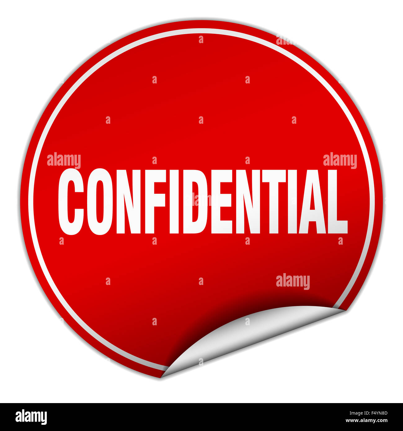 confidential round red sticker isolated on white Stock Photo - Alamy