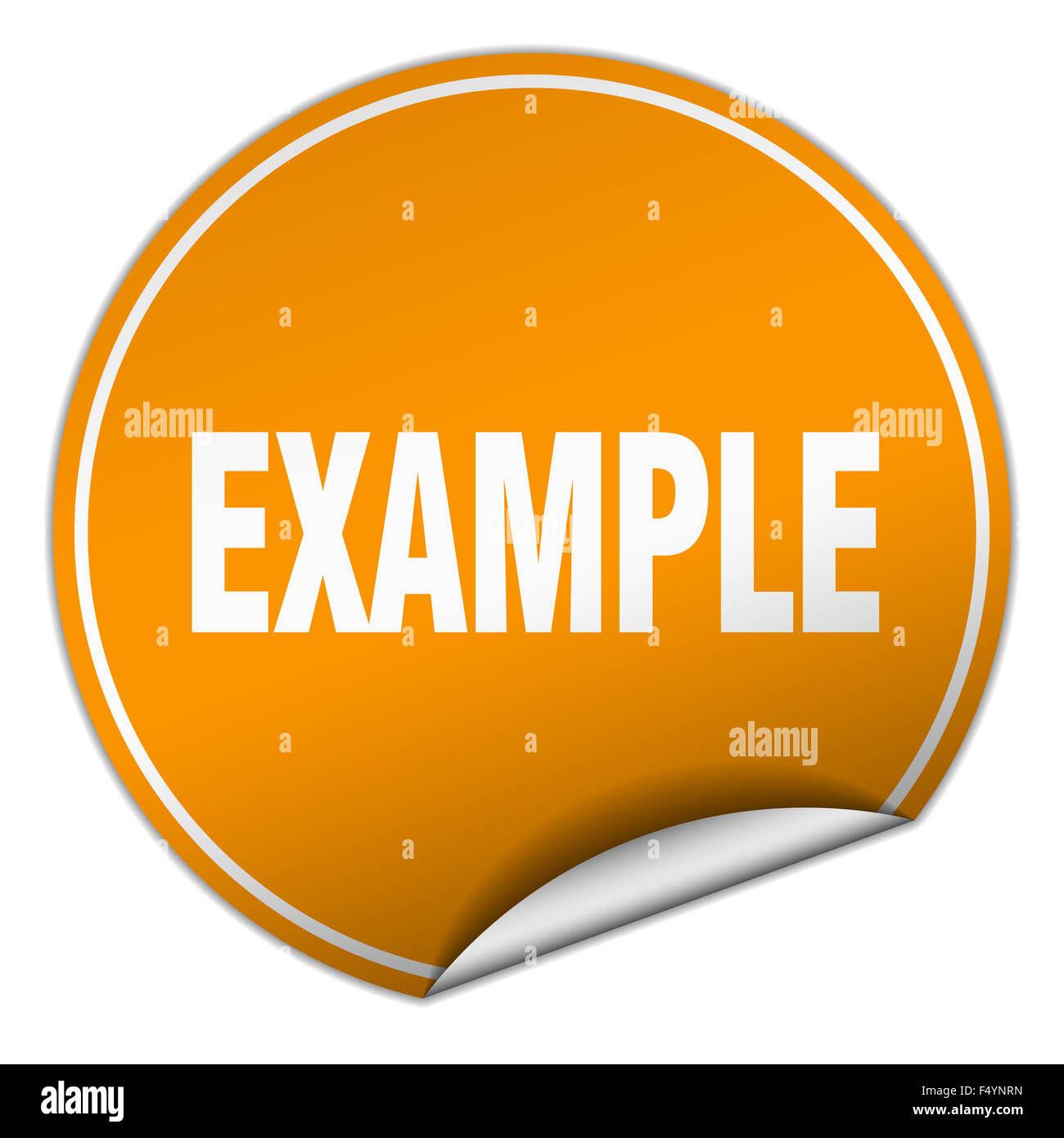 example round orange sticker isolated on white Stock Photo - Alamy