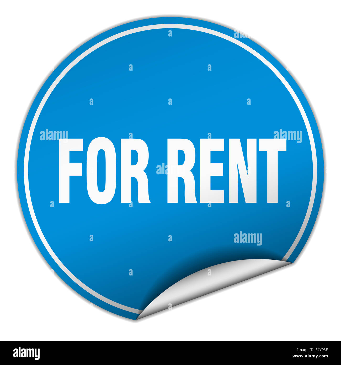 for rent round blue sticker isolated on white Stock Photo - Alamy