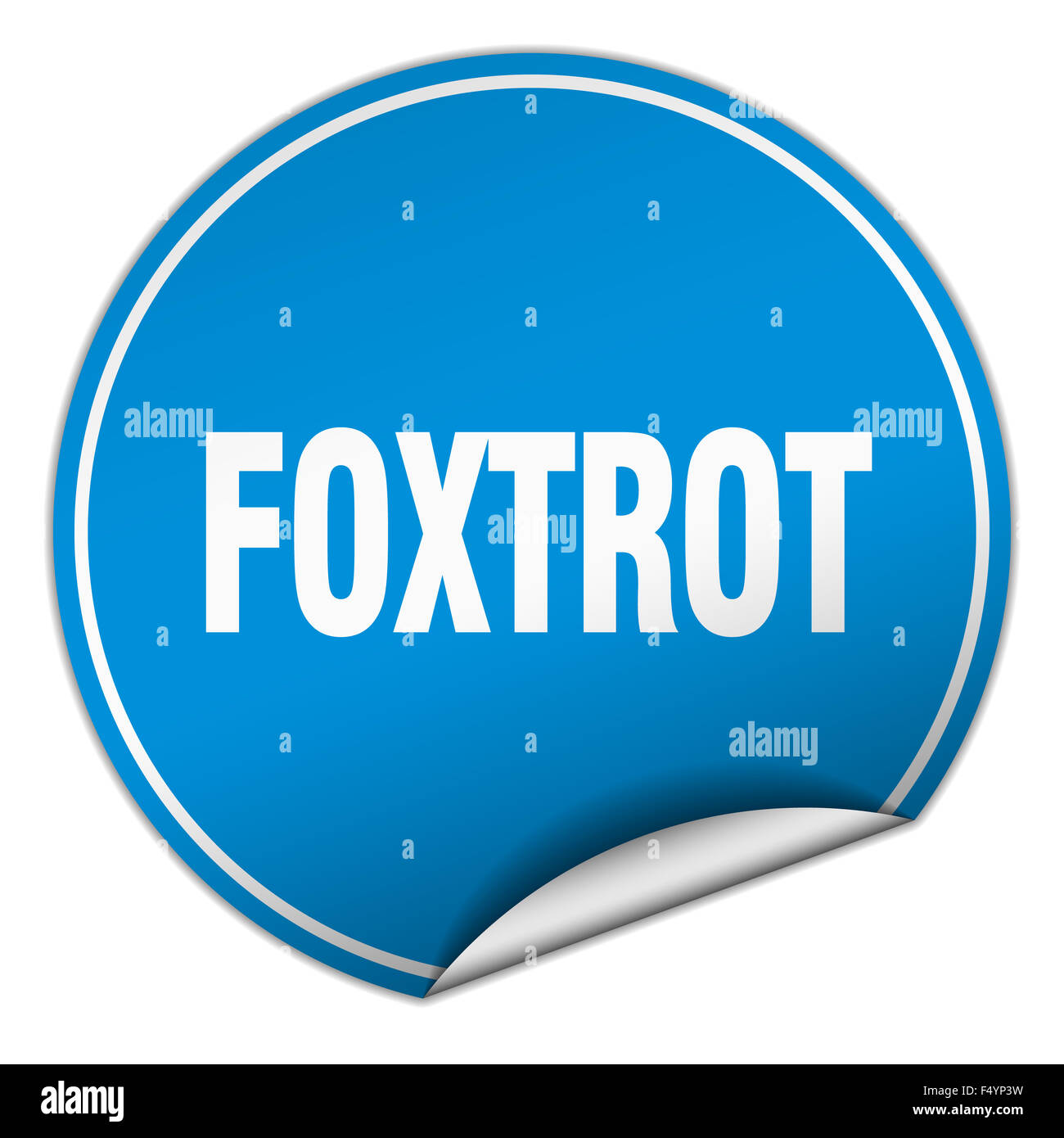 foxtrot round blue sticker isolated on white Stock Photo - Alamy