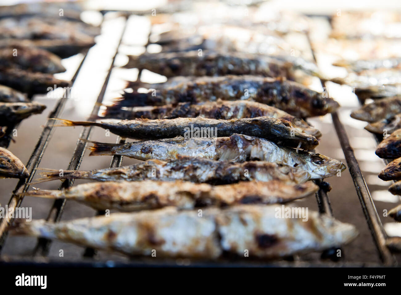 Fishes on the grill Stock Photo - Alamy