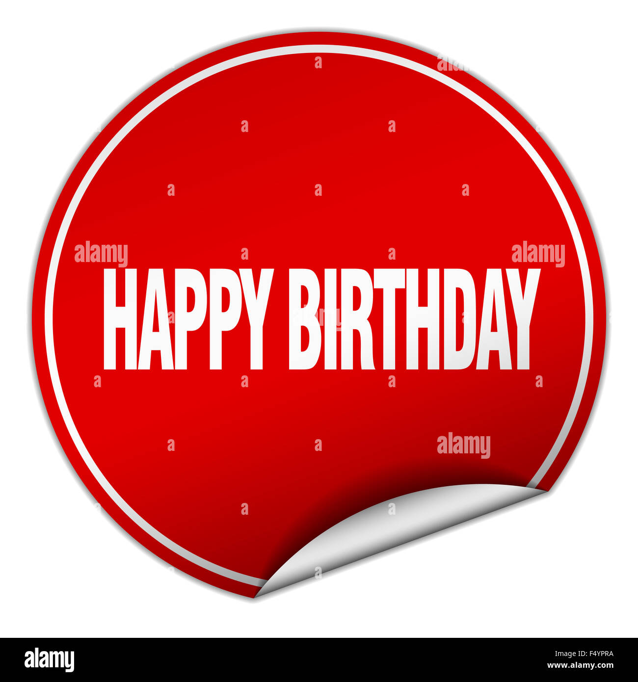 Happy birthday round red sticker hi-res stock photography and images ...