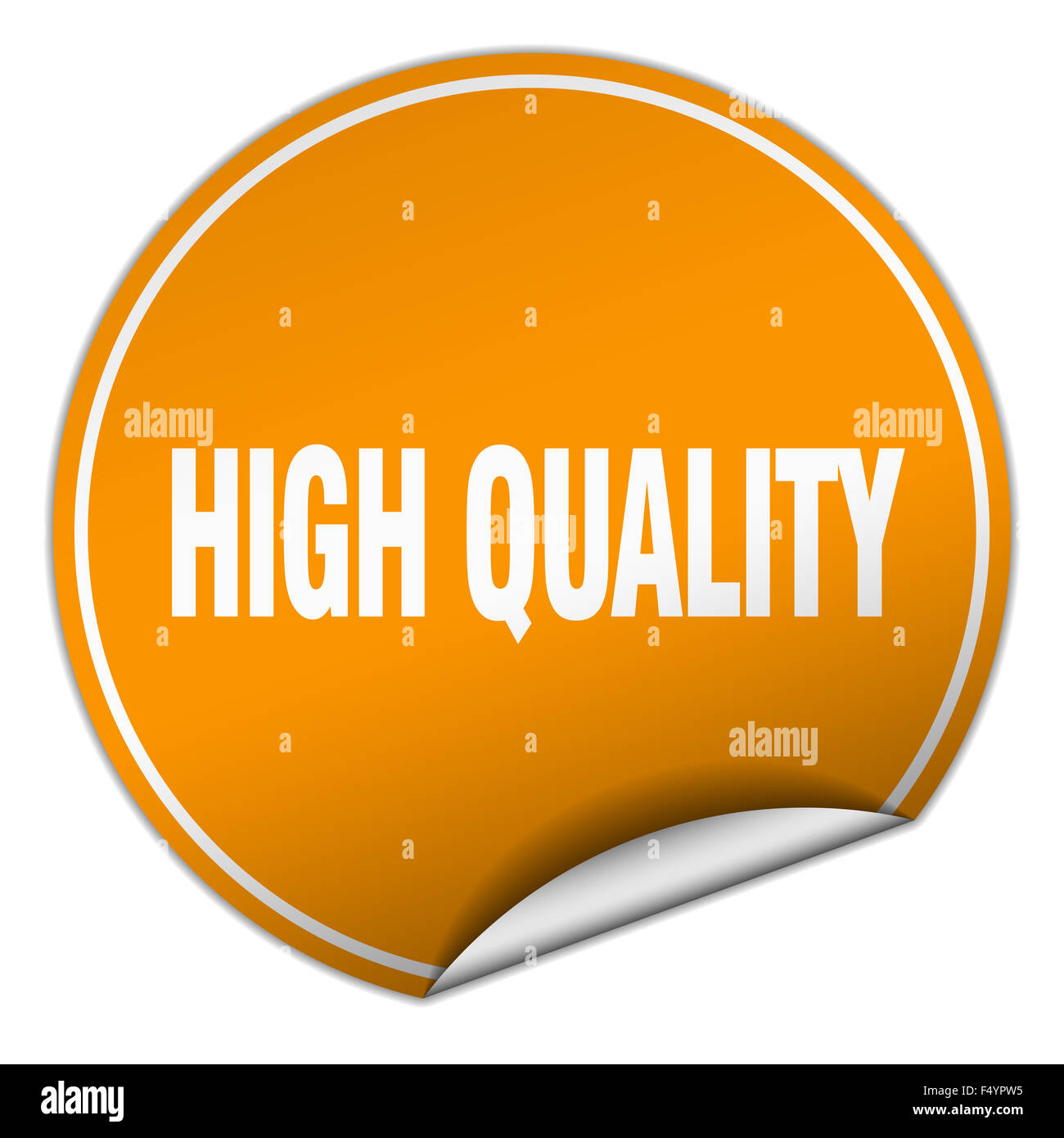 high quality round orange sticker isolated on white Stock Photo - Alamy