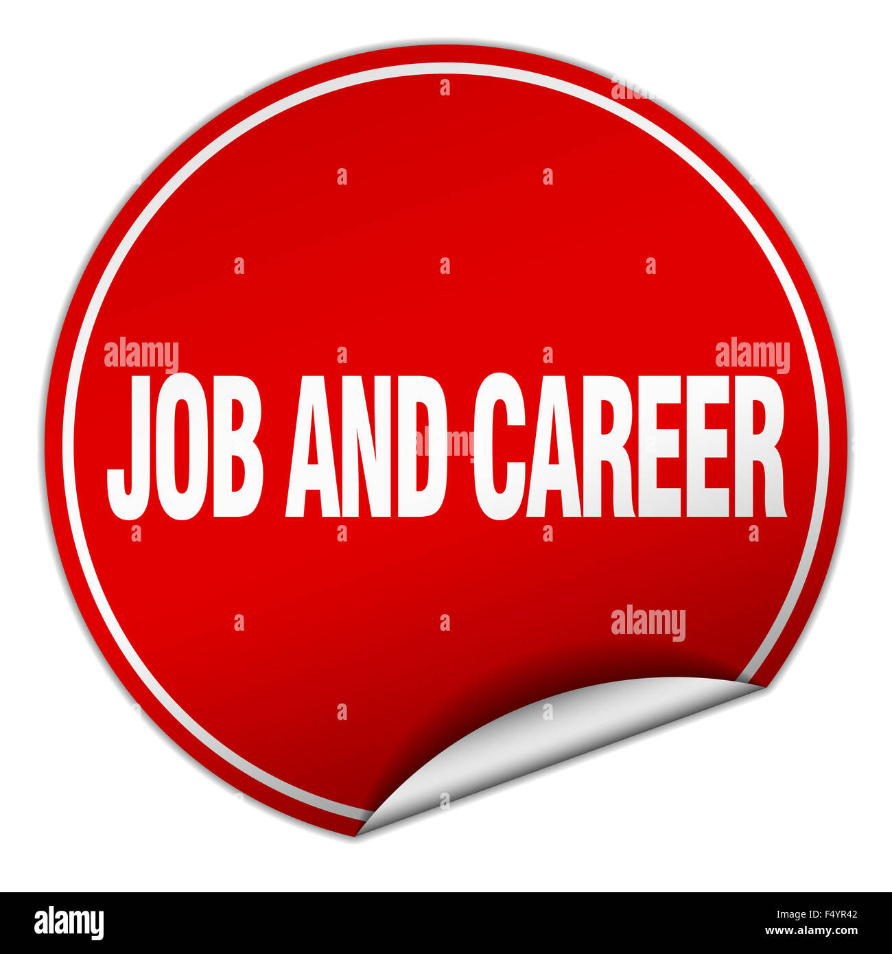 Job career round red sticker hi-res stock photography and images - Alamy