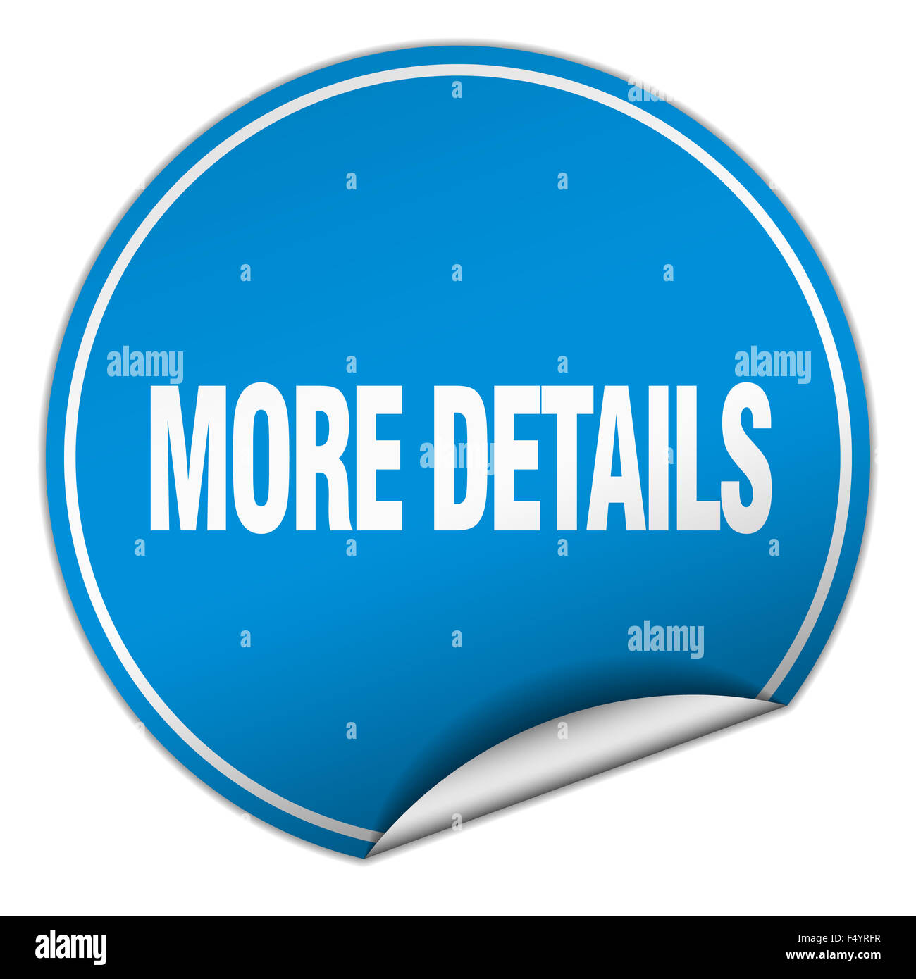 more details round blue sticker isolated on white Stock Photo - Alamy