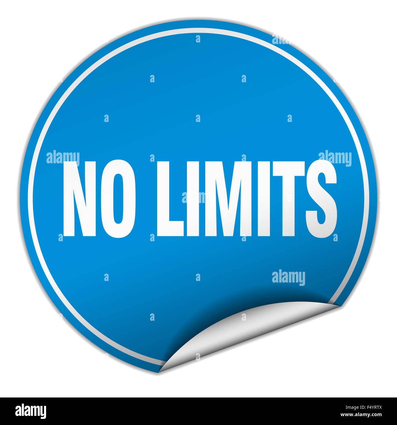 no limits round blue sticker isolated on white Stock Photo - Alamy