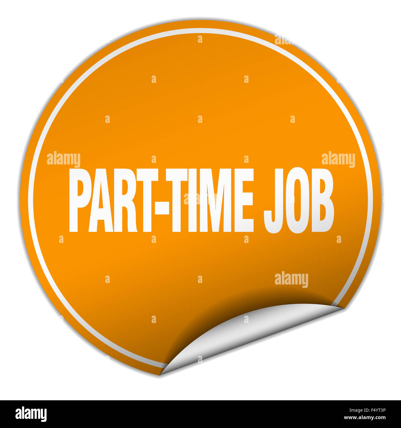 part-time job round orange sticker isolated on white Stock Photo - Alamy