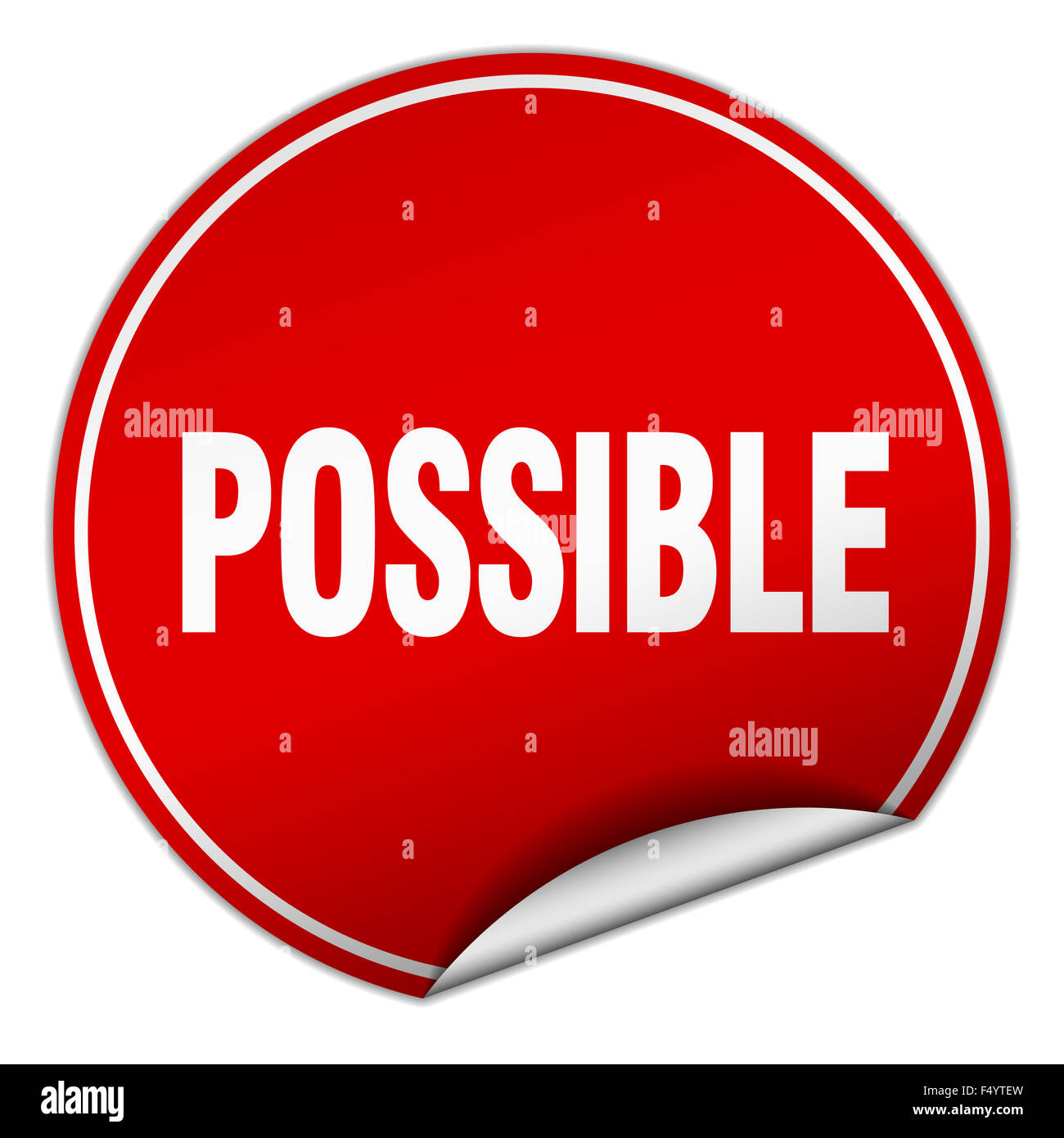 possible round red sticker isolated on white Stock Photo - Alamy