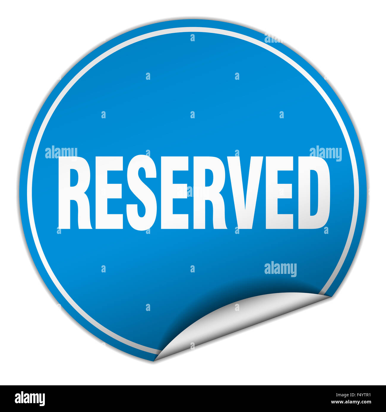 reserved round blue sticker isolated on white Stock Photo - Alamy