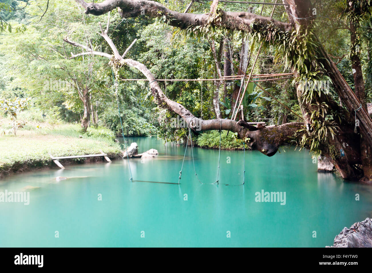 Blue Lagoon in Vang Vieng, Laos Stock Photo - Alamy