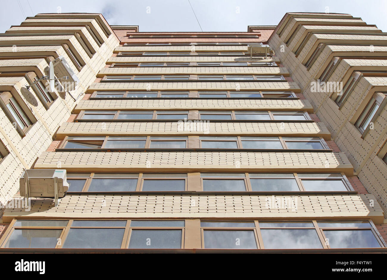 Modern and stylish living block of flats - up view Stock Photo - Alamy