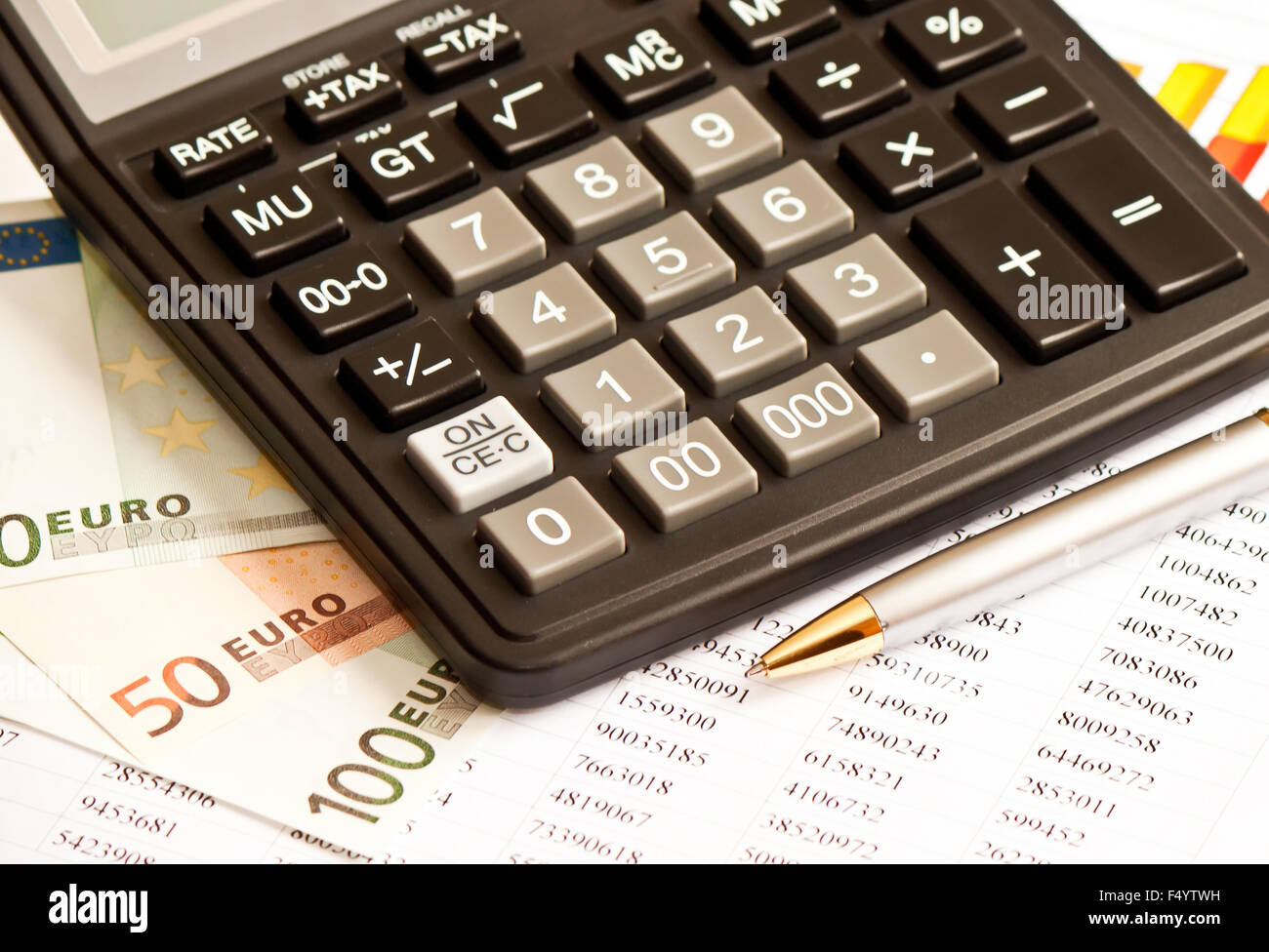Money, financial graphs and other business stuff Stock Photo - Alamy