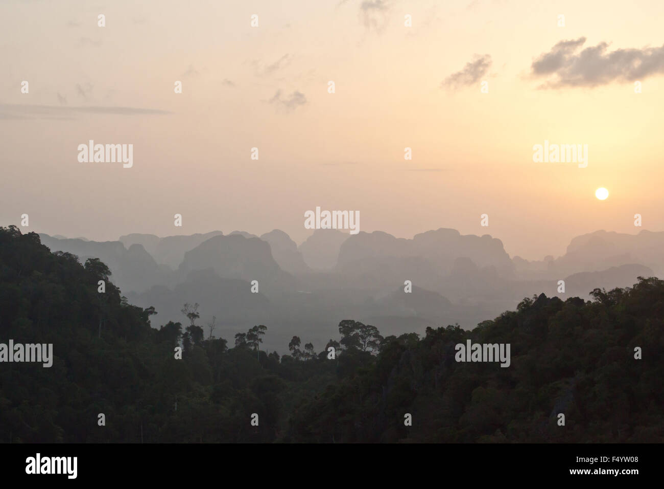 Panorama of Krabi, Thailand, on sunset Stock Photo - Alamy