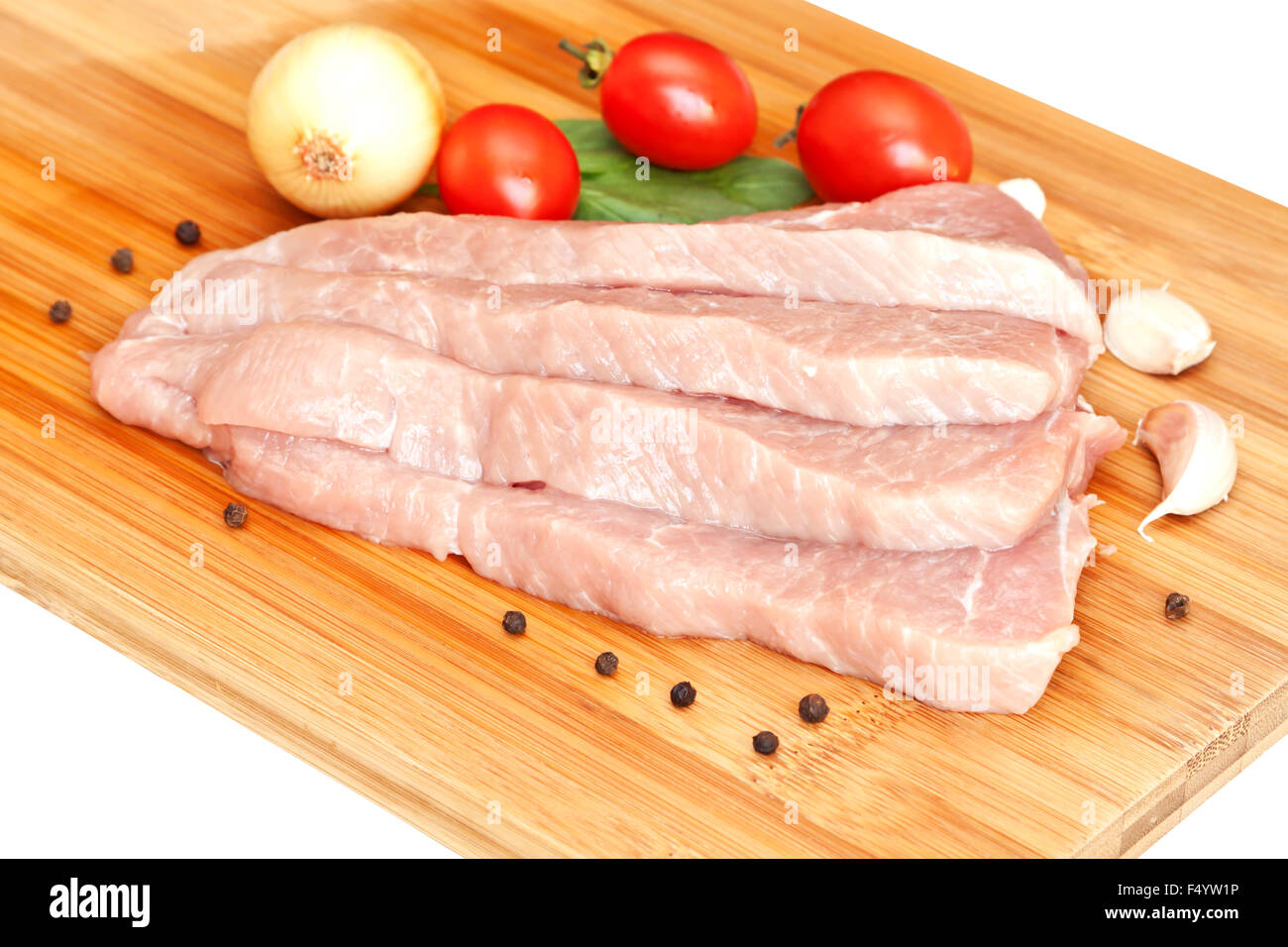 Raw pork with spices and vegetables Stock Photo - Alamy