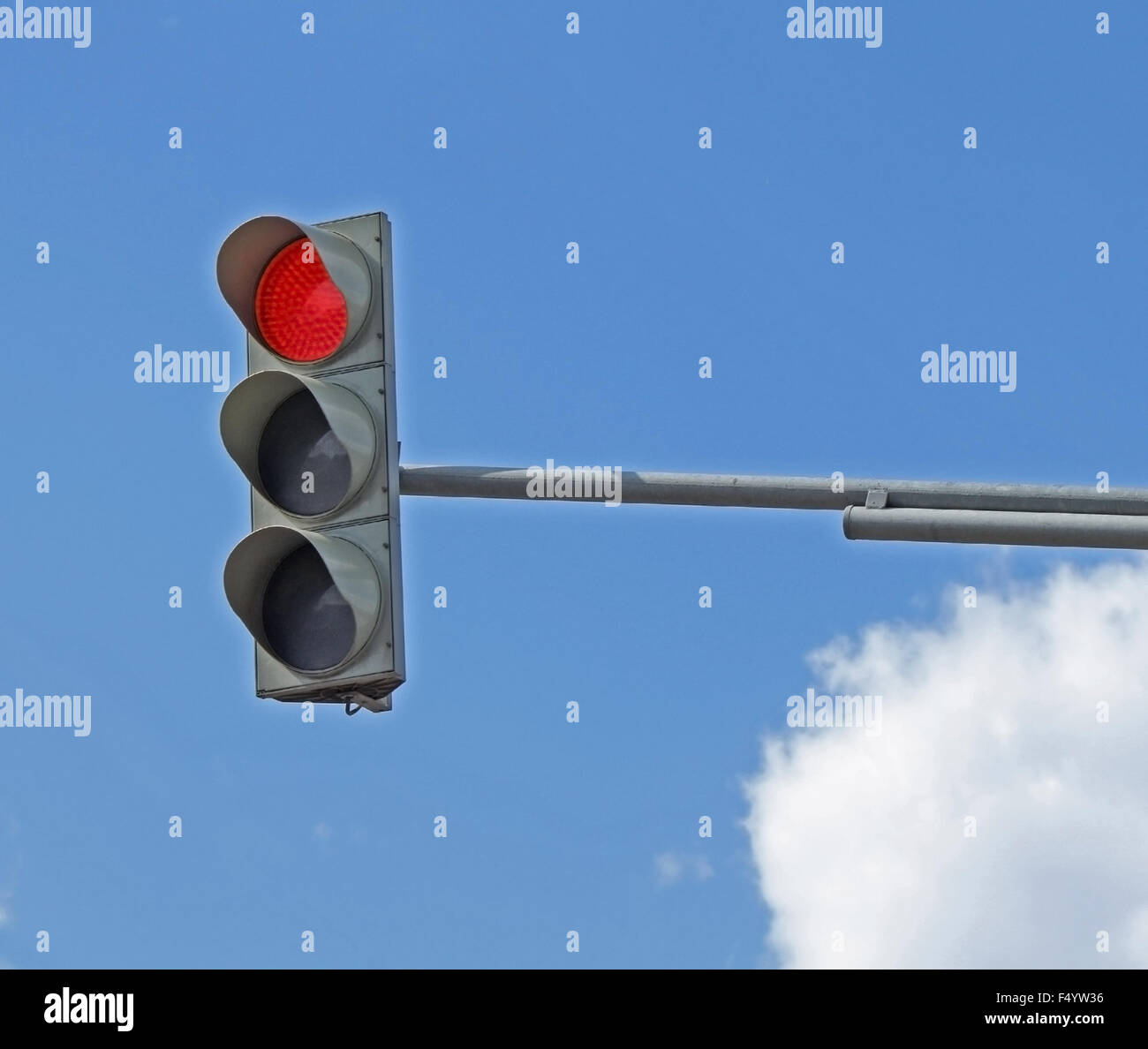 Red color on the traffic light in the street Stock Photo - Alamy