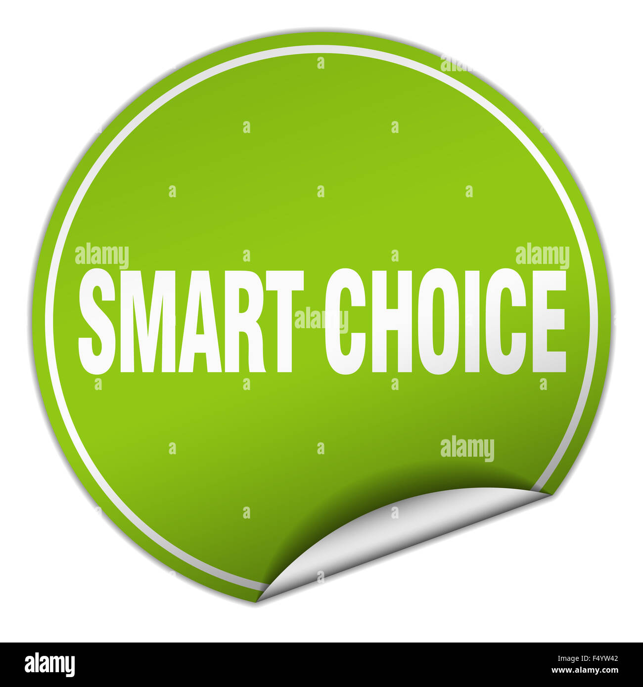 smart choice round green sticker isolated on white Stock Photo - Alamy