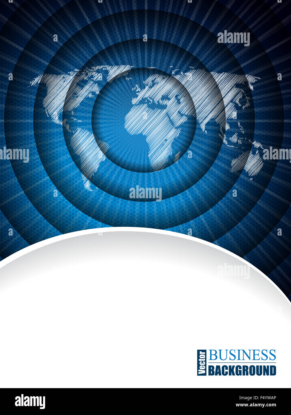 Modern business brochure template design with scribbled world map in ...