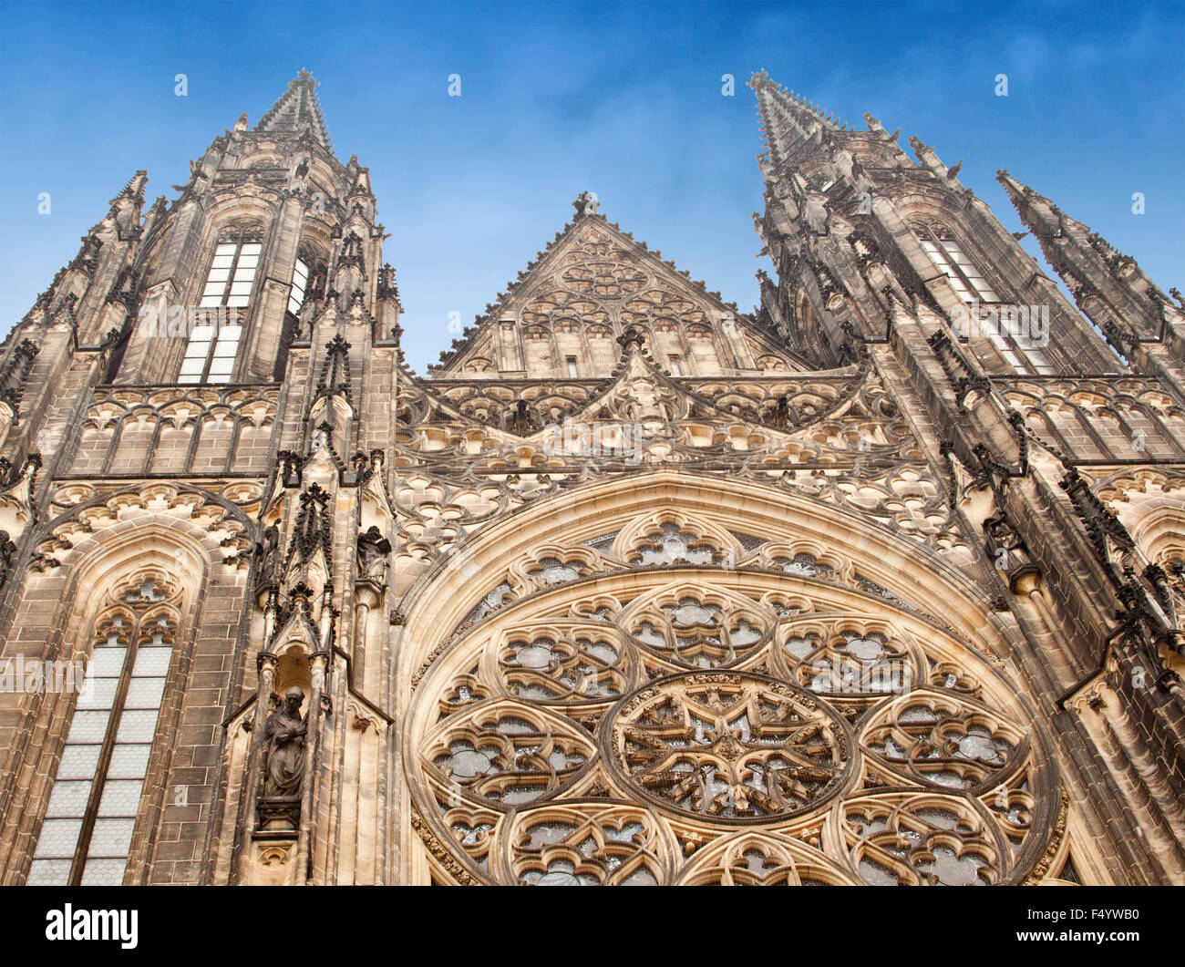 Prague castle detail st vitus cathedral prague castle hi-res stock ...