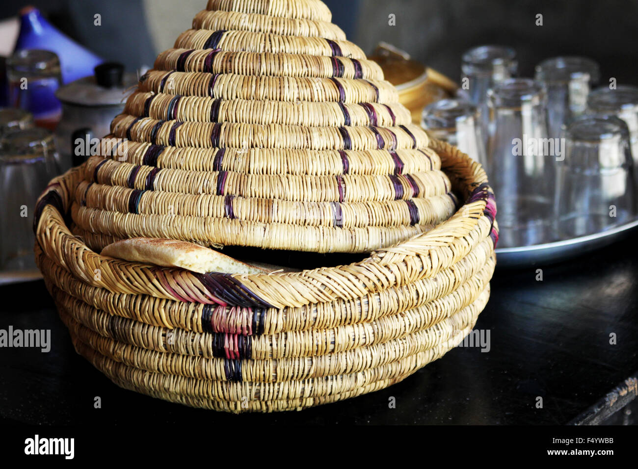 Wicker ware and other dishes Stock Photo - Alamy