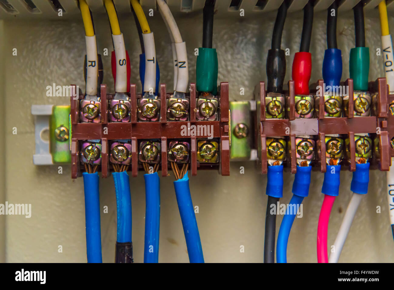 Control panel in the factory, Electrical control circuit Stock Photo ...