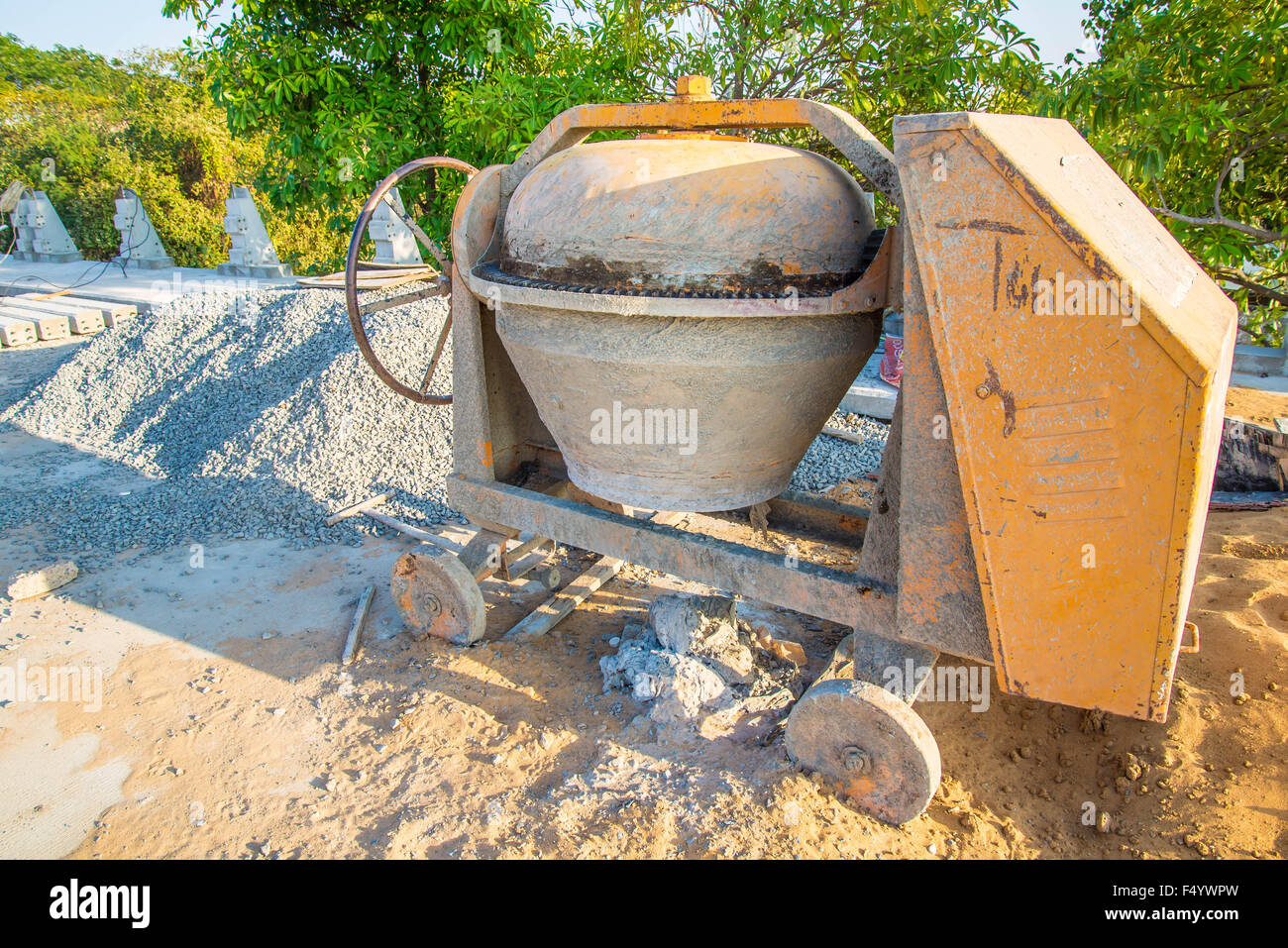 Mixing the cement used in construction Stock Photo - Alamy