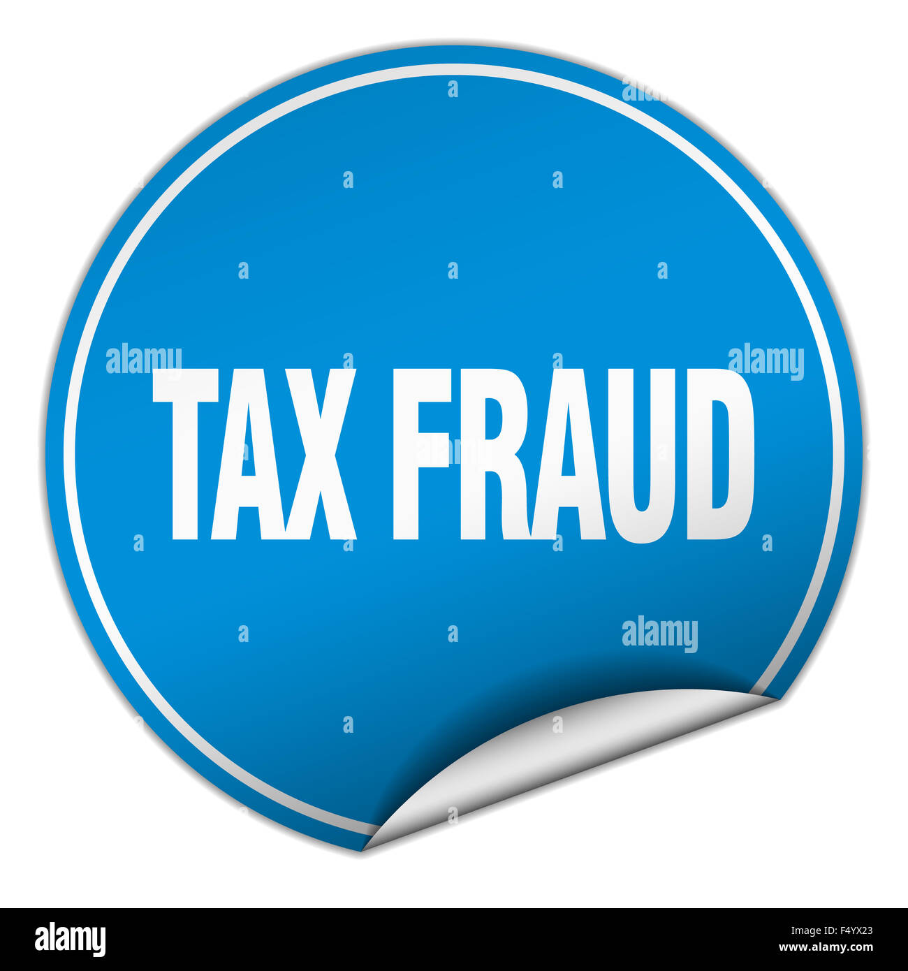 tax fraud round blue sticker isolated on white Stock Photo - Alamy