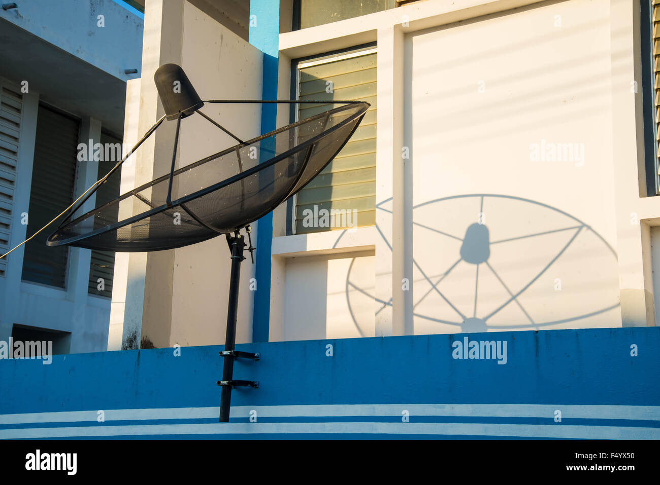 Satellite dishes installed on buildings Stock Photo - Alamy