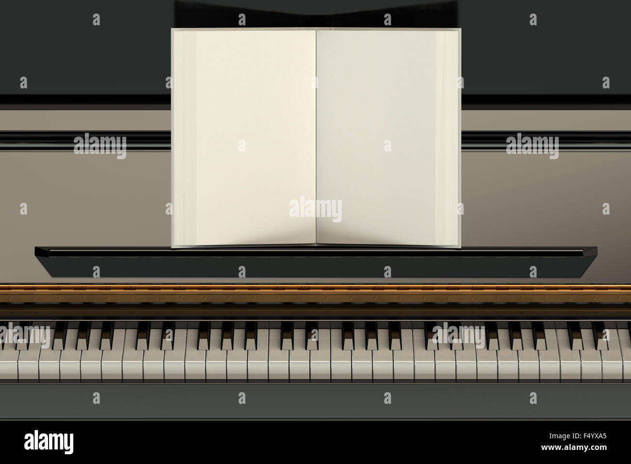 Piano with empty music notebook Stock Photo - Alamy