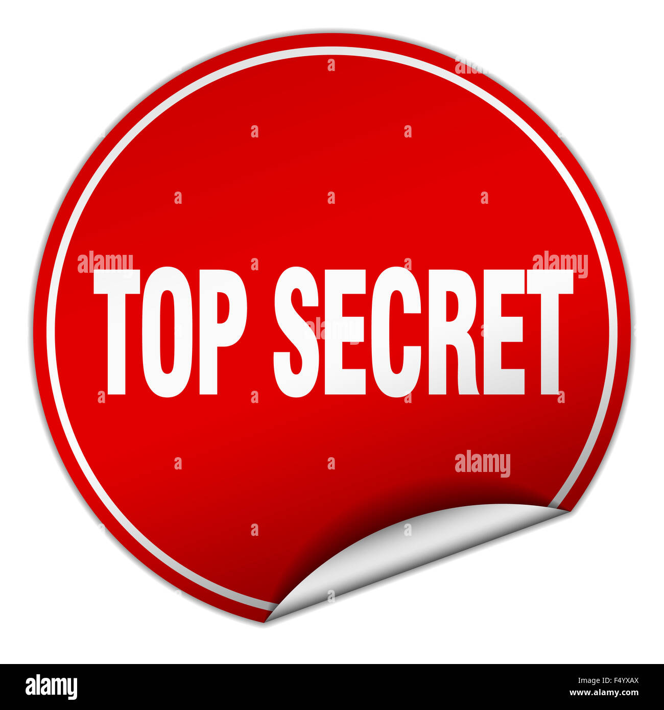 top secret round red sticker isolated on white Stock Photo - Alamy