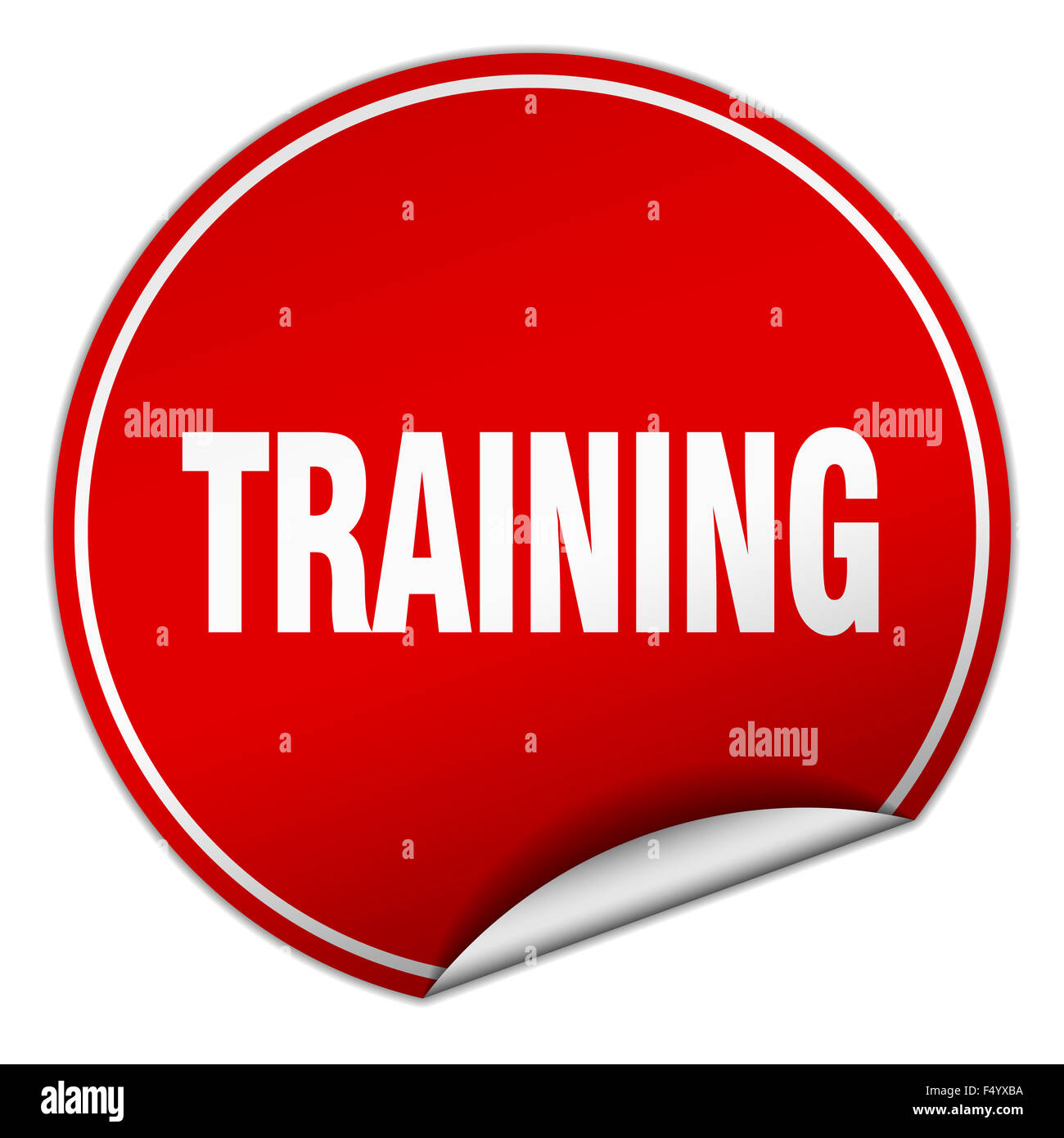 Training round red sticker hi-res stock photography and images - Alamy