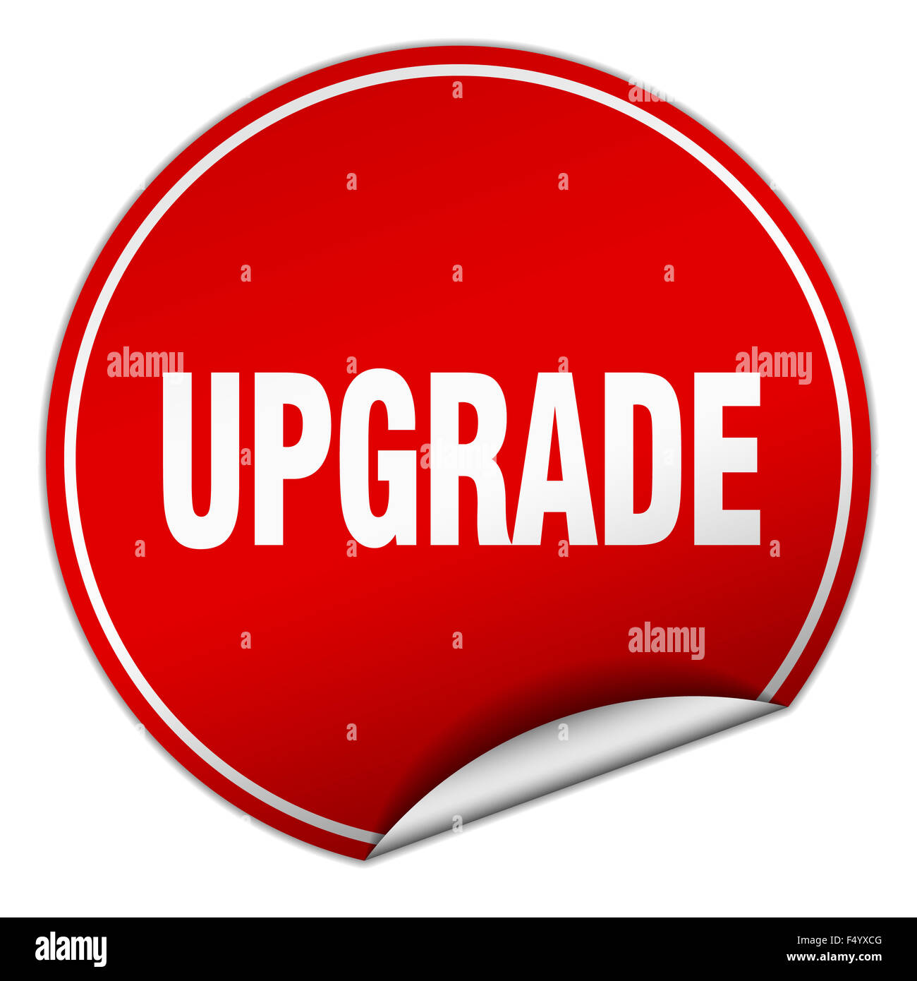Upgrade sticker sign on Cut Out Stock Images & Pictures - Alamy