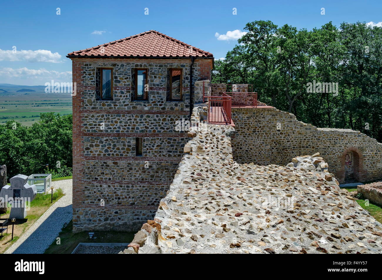 One tower and big stone wall in Prevails Mali town or Stari Mali grad ...