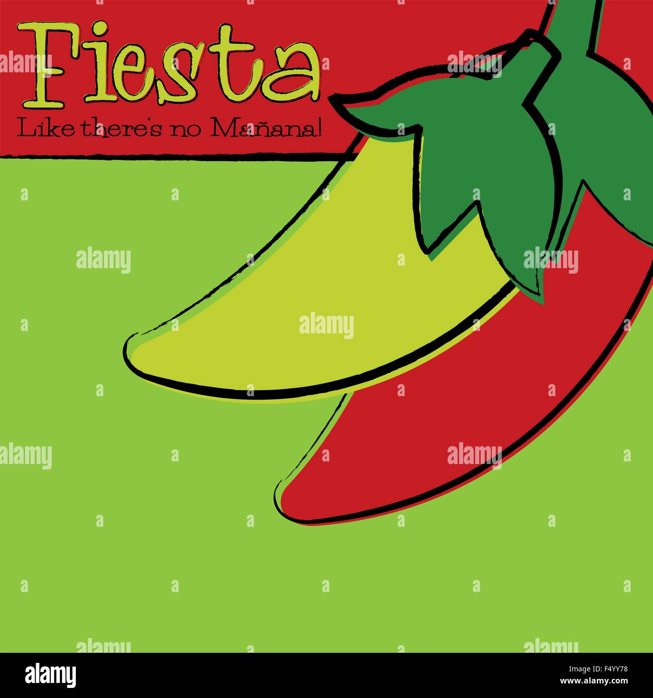 Hand Drawn Fiesta Chili Pepper in vector format Stock Vector Image ...