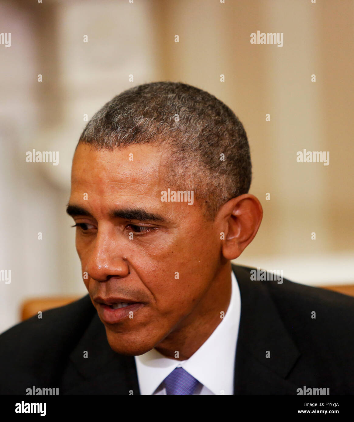 United States President Barack Obama makes a statement during a ...