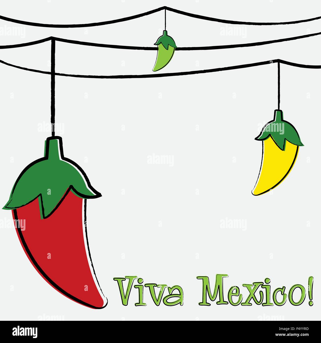 Hand Drawn chili pepper string card in vector format Stock Vector Image ...