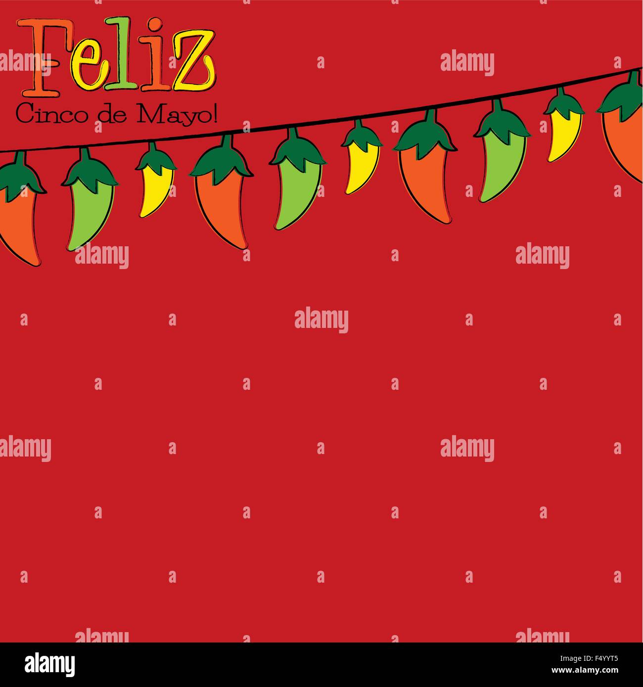 Hand Drawn chili pepper string card in vector format Stock Vector Image ...