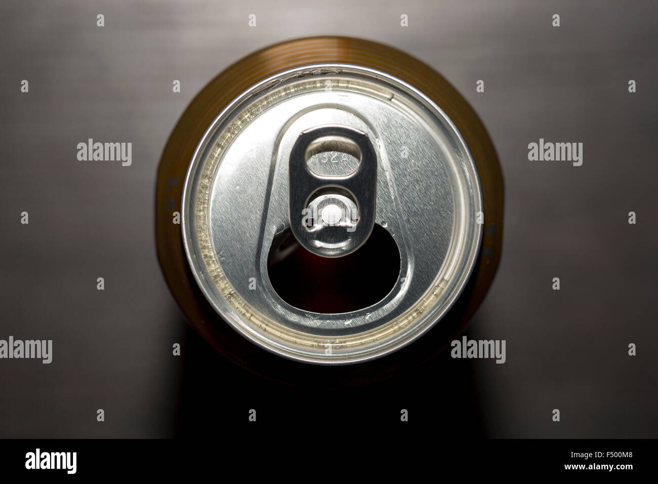 Opened beer Can from above Stock Photo - Alamy