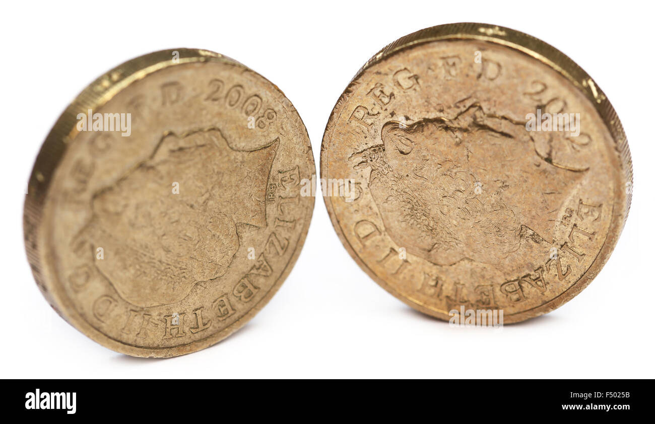 British Pound coin over white background Stock Photo - Alamy