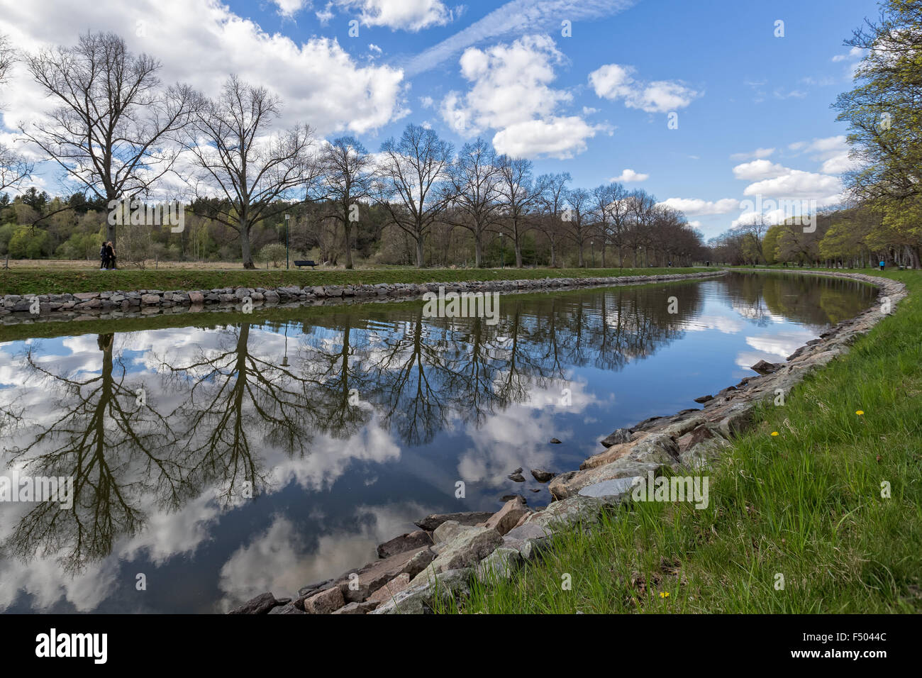 One Spring Day of Djurgårdsbrunnskanalen, Stockholm, Sweden Stock Photo ...
