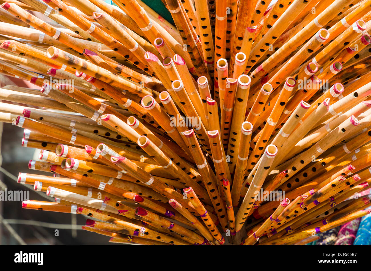 Bunch of flutes for sale Stock Photo - Alamy