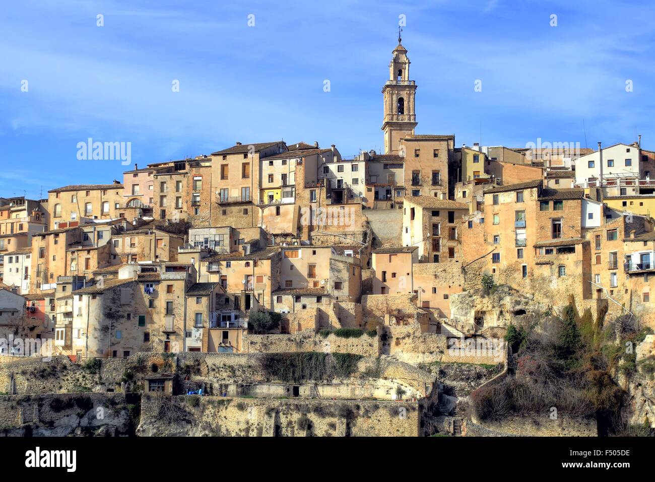 View of Bocairent medieval town in Spain Stock Photo - Alamy
