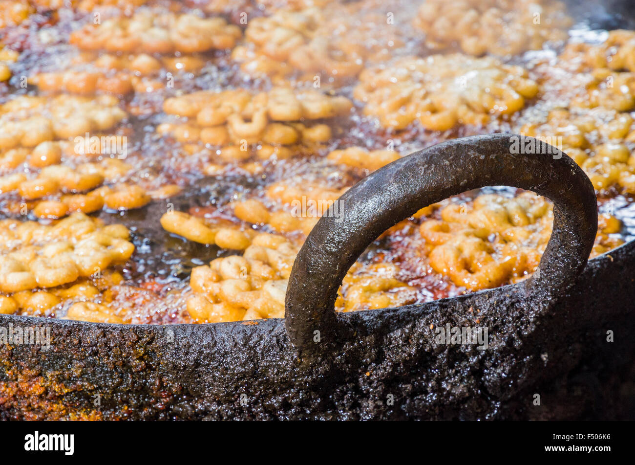 Pan with frying sweet bread Stock Photo - Alamy