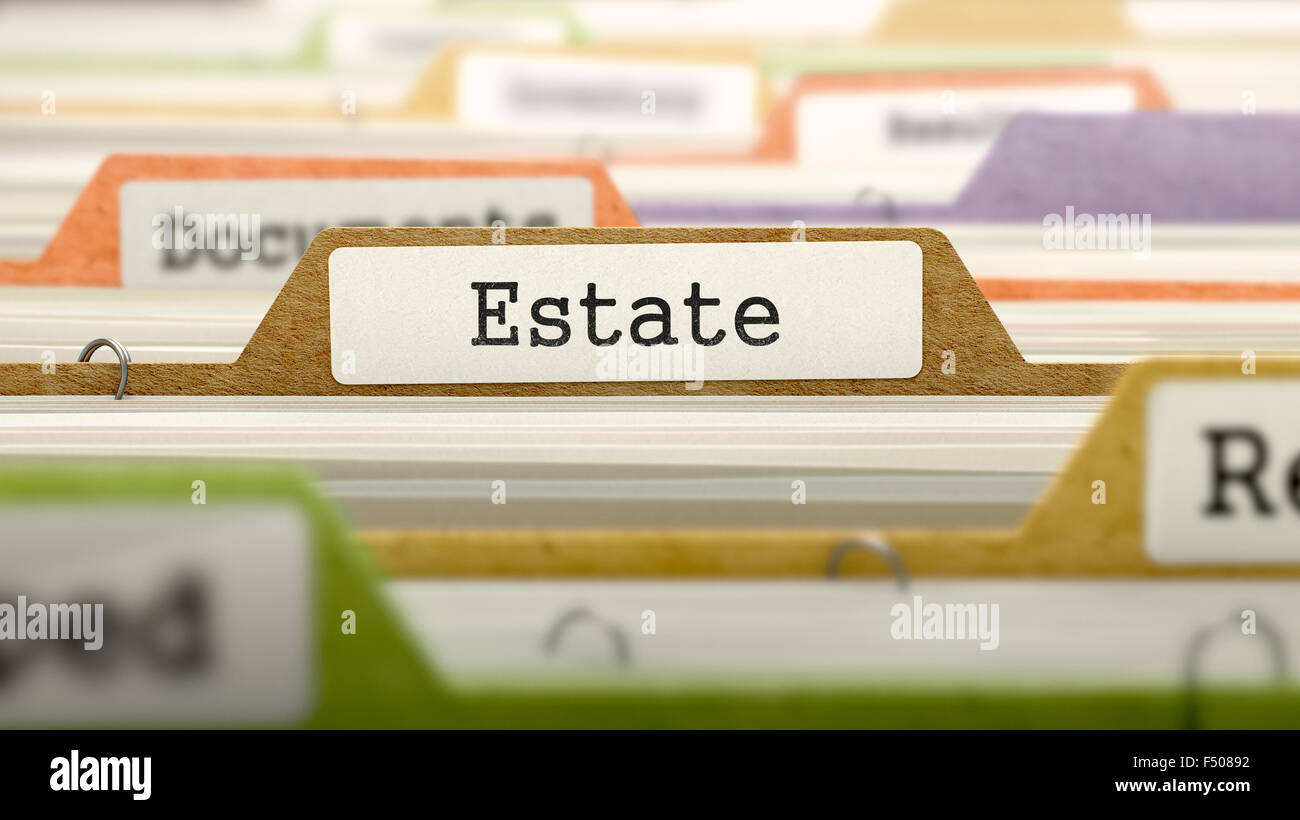 File Folder Labeled as Estate Stock Photo - Alamy